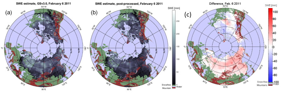 Improved estimation of snow mass by using spatially and temporally ...