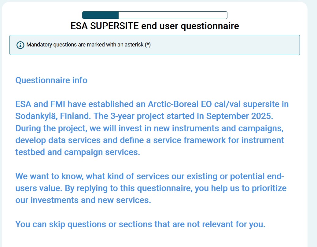 End-user questionnaire open – answer and impact the Sodankylä Supersite ...